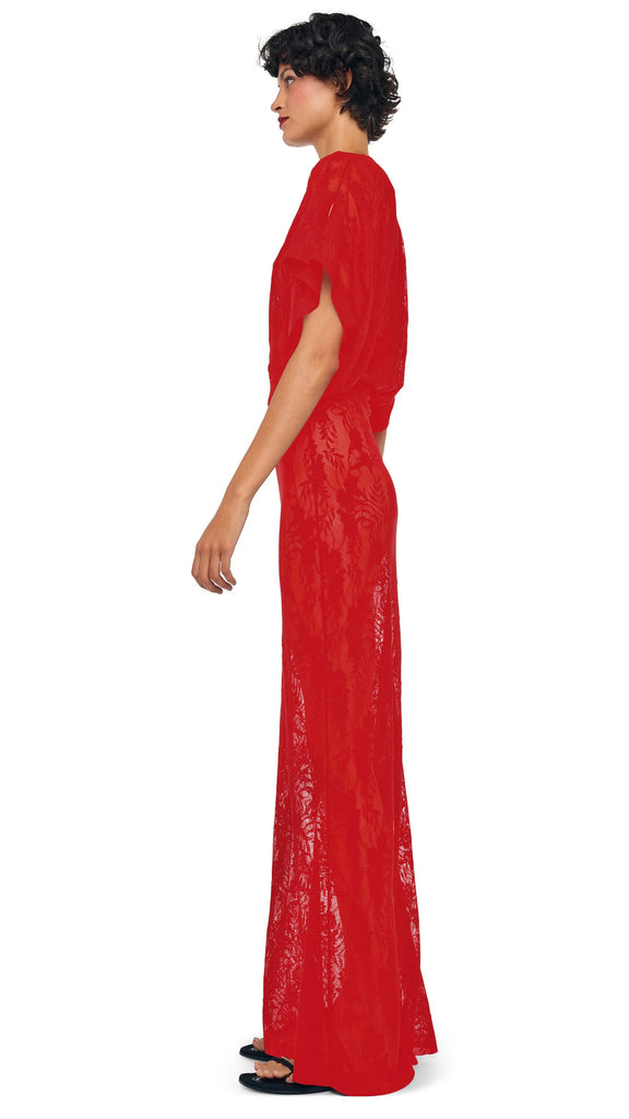 OBIE GOWN – Tiger Red – Norma Kamali