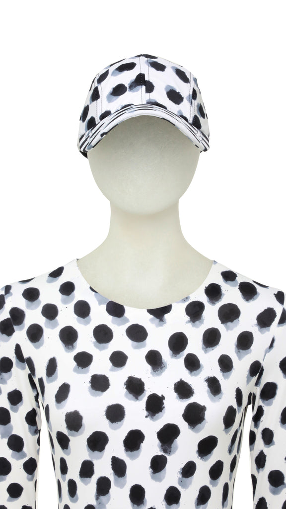 LONG BILL BASEBALL CAP – Paint Dots – Norma Kamali