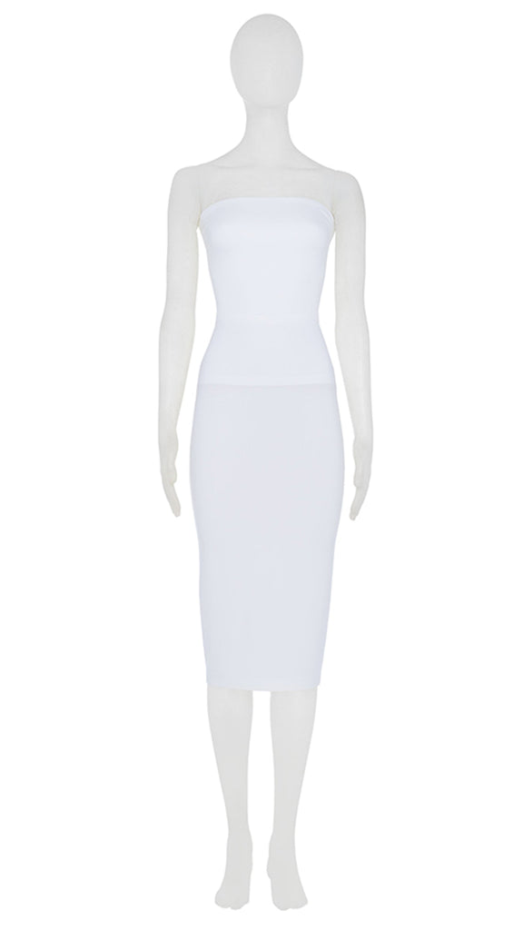 STRAPLESS DRESS TO KNEE – Snow White – Norma Kamali